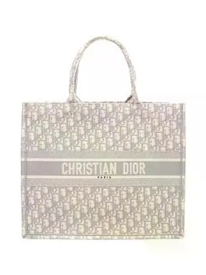 Dior 2000s Book Tote Oblique Tote Bag - Grey