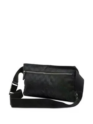 Gucci Gg Canvas Double Pocket Belt Bag - Black