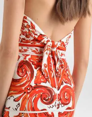 Dolce & Gabbana Majolica Print Bustier Top