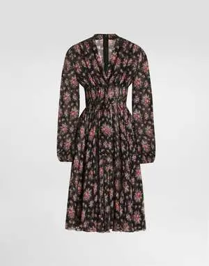 Dolce & Gabbana Floral Chiffon Dress - Multicolor