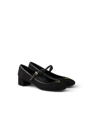 Prada Fabric Mary Jane Pumps - Black