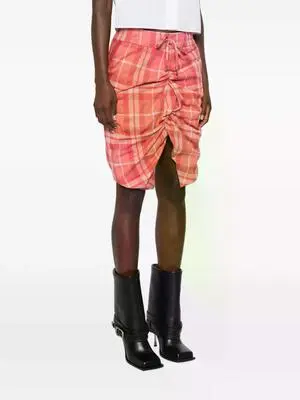 VIVIENNE WESTWOOD Check-pattern Ruched Midi Skirt