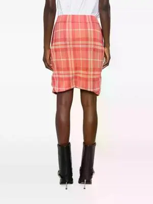 VIVIENNE WESTWOOD Check-pattern Ruched Midi Skirt