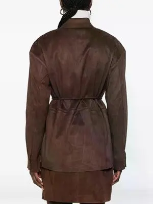ELEH Belted Faux-suede Shirt
