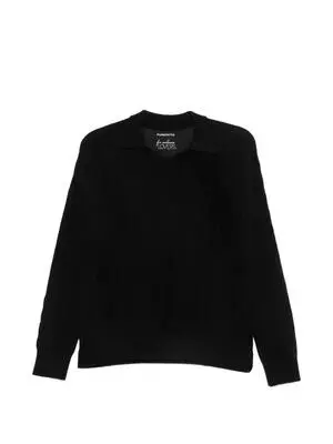 PUROTATTO Cable-knit Long-sleeve Sweater - Black