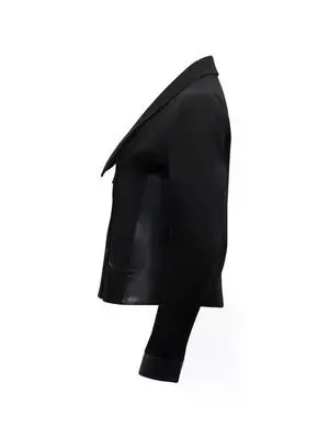 Diane Von Furstenberg Leather-trimmed Double-breasted Blazer