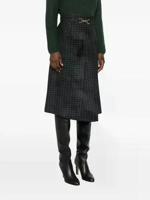 I BLUES Tartan Pleated Skirt