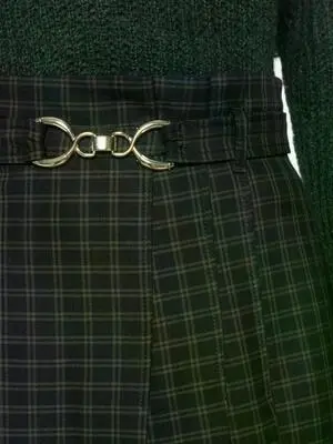 I BLUES Tartan Pleated Skirt