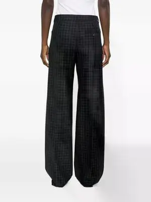 I BLUES Tartan Check Wide-leg Trousers