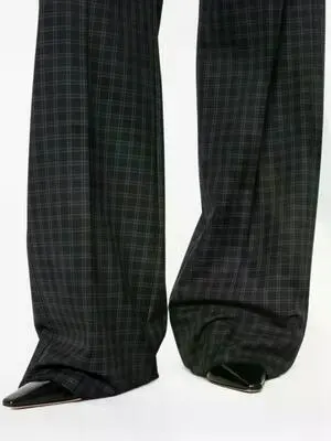 I BLUES Tartan Check Wide-leg Trousers