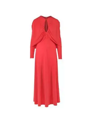 Johanna Ortiz Cape-detail Maxi Dress - Red
