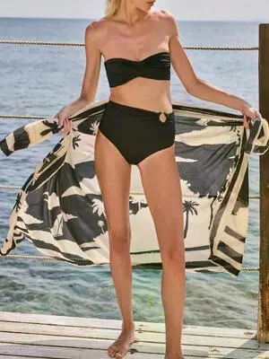 Johanna Ortiz High-waisted Bikini Bottoms With Ring Detail - Black