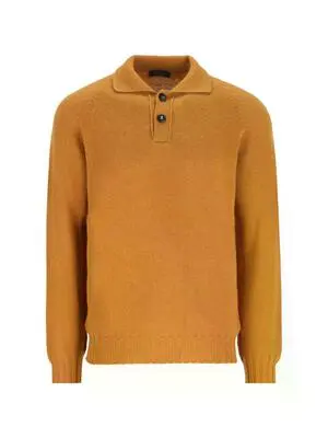 Tagliatore Button-placket Sweater - Orange