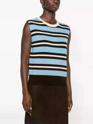 Pinko Striped Sleeveless V-neck Top