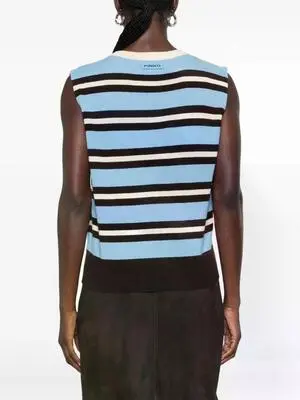 Pinko Striped Sleeveless V-neck Top