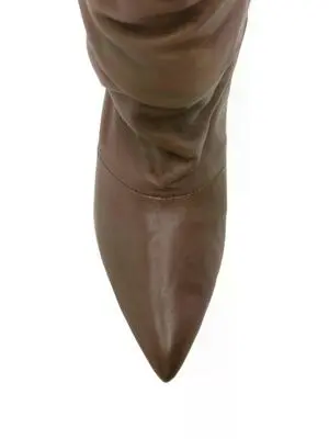 LISKA Slouchy Pointed-toe Boots - Brown