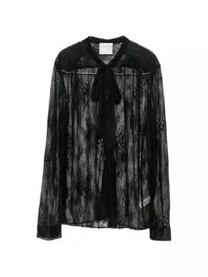 FORTE_FORTE Pussy-bow Lace Shirt