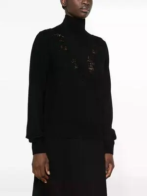 Zimmermann Lace-trimmed Wool Roll-neck Sweater