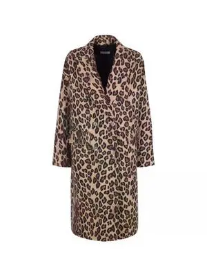 Alberto Biani Leopard-print Double-breasted Coat