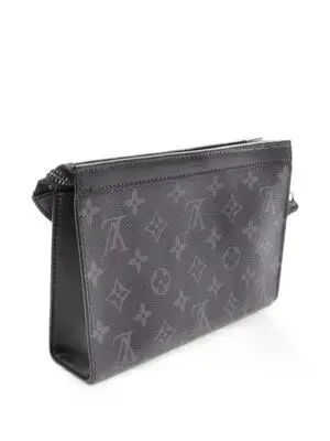 LOUIS VUITTON 2010s Gaston Monogram Eclipse Shoulder Bag - Black