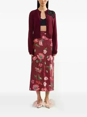 Erdem Embellished Merino Wool Cardigan