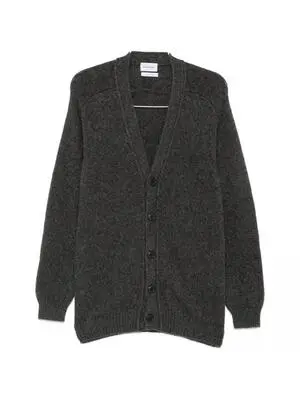 SCAGLIONE Ribbed-knit V-neck Cardigan - Grey