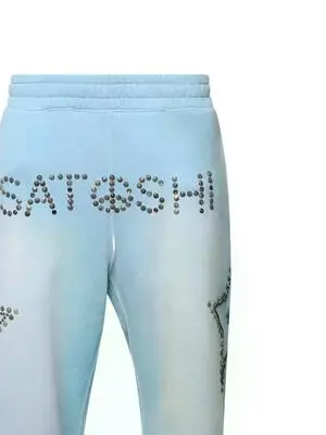 SATOSHI NAKAMOTO Star-studded Track Pants - Blue