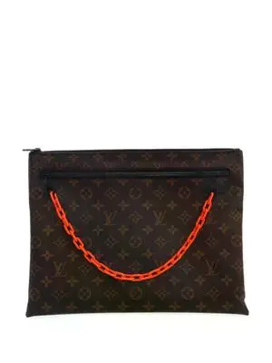 LOUIS VUITTON 2019 Monogram Solar Ray A4 Pochette Clutch Bag - Brown