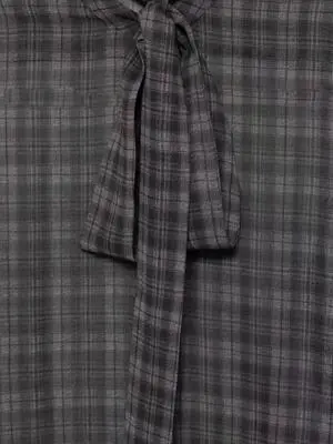 7 For All Mankind Check Pattern Pussy-bow Shirt