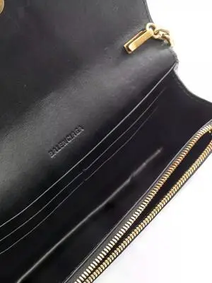 Balenciaga 2010s Gossip Croc-embossed Chain Wallet