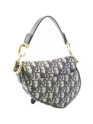 Dior Oblique Jacquard Saddle Handbag - Neutrals
