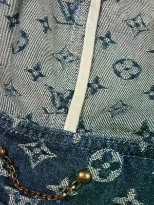 LOUIS VUITTON Monogram Patchwork Denim Hooded Jacket