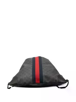 Gucci Gg Supreme Web Drawstring Backpack
