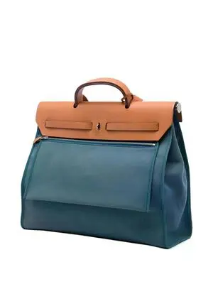 Hermès Toile Herbag Zip 39 Satchel - Blue