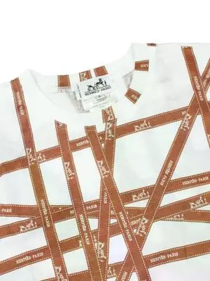 Hermès Bolduc Ribbon Print T-shirt - White