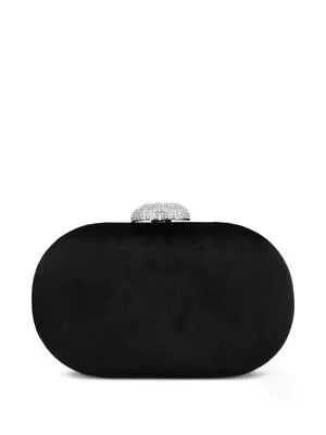 TWENTY FOURHAITCH Crystal Embellished Oval Clutch Bag - Black