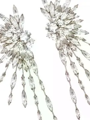 JENNIFER BEHR Nicolette Crystal Earrings - Silver
