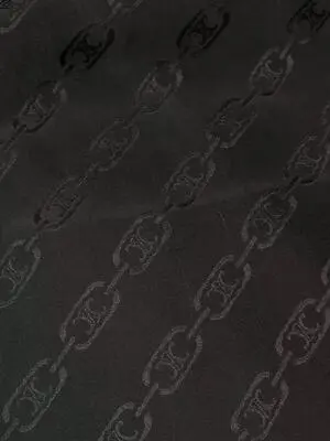 Celine Silk Jacquard Triomphe Chain Pattern Maxi Dress