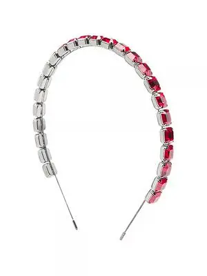 MAISON MICHEL Taylor Crystal Embellished Headband - Silver