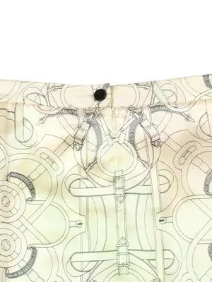 Hermès Eperon D'or Print Silk Midi Skirt