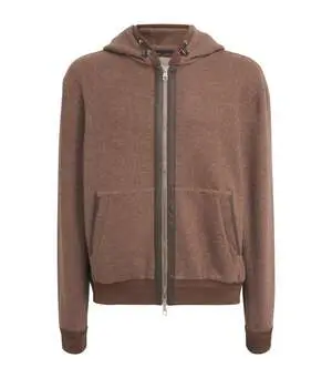 BRETT JOHNSON Cashmere-blend Zip-up Hoodie