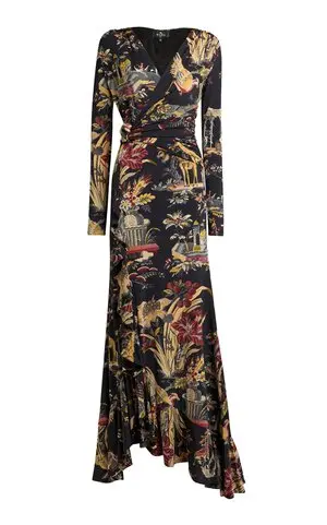 Etro Printed Wrap-front Maxi Dress