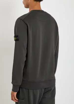 Stone Island Cotton Sweatshirt With Detachable Logo Plaque