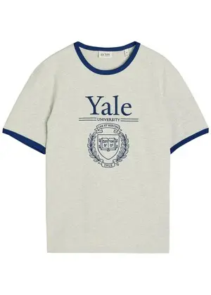 Gant Yale-embroidered Cotton T-shirt - Grey