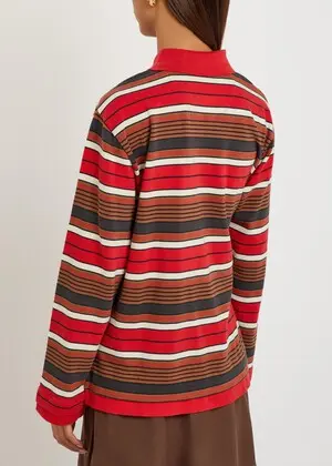 DAMSON MADDER Noah Striped Cotton Rugby Top