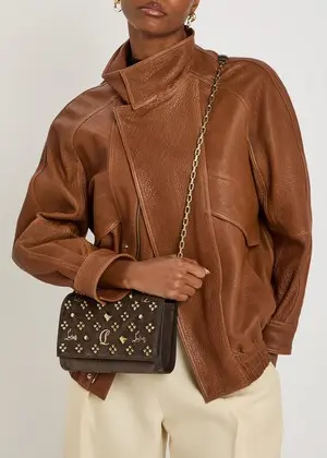 CHRISTIAN LOUBOUTIN Embellished Suede Clutch