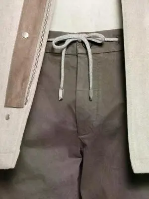 Eleventy Pleated Drawstring Trousers - Grey