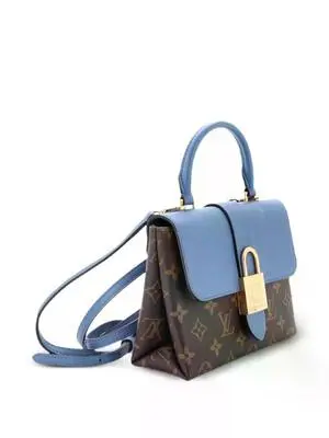LOUIS VUITTON Louis Vuitton Locky Handbag Monogram Canvas With Leather BB Satchel Blue