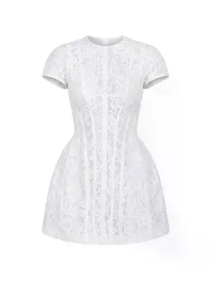 POST MERIDIEM Lace Sculpted-silhouette Mini Dress - White