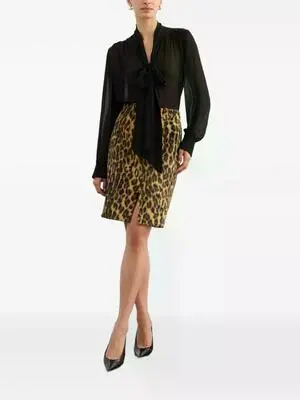 TOCCIN Kaila Tie-neck Button-front Blouse - Black